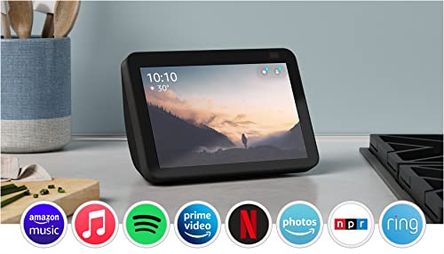 Echo Show 8 (2nd Gen, 2021 release) | HD smart display with Alexa and 13 MP camera | Charcoal