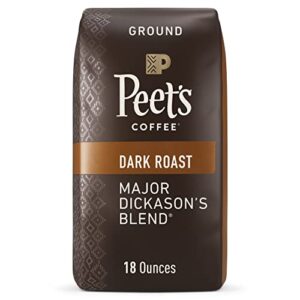 peet’s coffee, dark roast ground coffee – major dickason’s blend 18 ounce bag