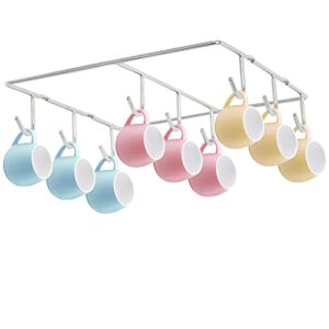 cuke2beet coffee cup hooks under cabinet, stainless steel 9 hooks hanging mug rack mug holder under shelf for kitchen