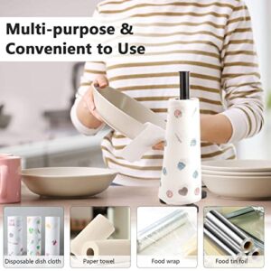 Paper Towel Holders Countertop with Suction Cups and Anti-Slip Mat, Paper Towel Stand for Kitchen Cling Film/Cabinet/Dining Table/Living Room Roll Paper Easy One-Handed Tear