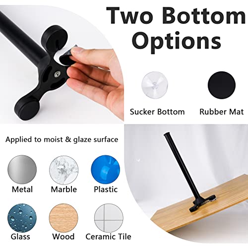 Paper Towel Holders Countertop with Suction Cups and Anti-Slip Mat, Paper Towel Stand for Kitchen Cling Film/Cabinet/Dining Table/Living Room Roll Paper Easy One-Handed Tear