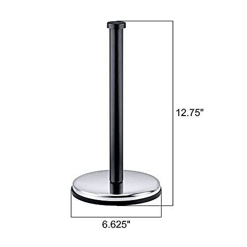 Amazing Abby - Patricia - Paper Towel Holder with Extra-Heavy Base and Non-Skid Pad, Steel Paper Towel Stand for Kitchen Countertop and Dining Table, Good for Standard and Jumbo Rolls