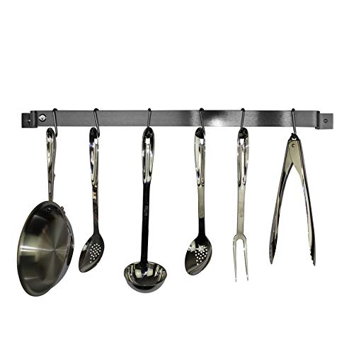 Enclume, Stainless Steel Handcrafted 30" Easy Mount Utensil Bar Wall Rack