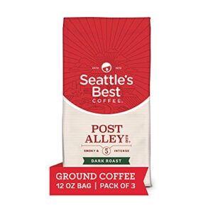 seattle’s best coffee post alley blend dark roast ground coffee | 12 ounce bags (pack of 3)