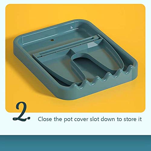 Pot Lid Holder Foldable Plastic Kitchen Accessories Organizer Storage for Stove Top Stand Spoon Rest(Pink)