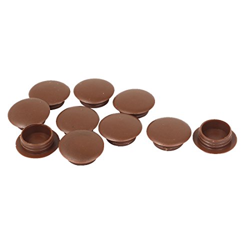 uxcell Plastic Press On Cap Screw Cover 10pcs Brown for 16mm Dia Hole