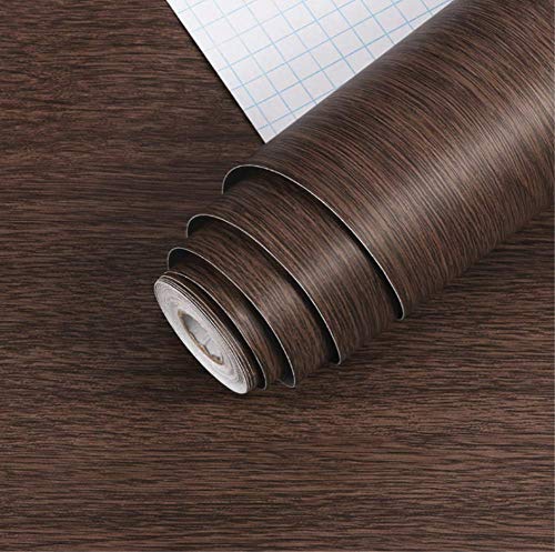 Yija Wood Grain Self Adhesive Sticker PVC Wallpaper Furnitur Cabinets Wardrobe Shelf Liner (017-17.7by98in)