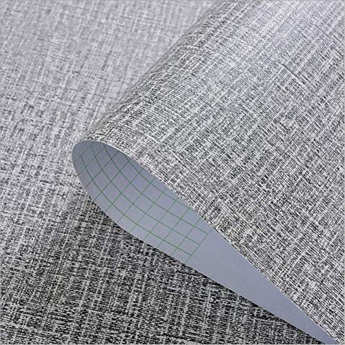 Yija Self-Adhesive Linen Gray Pattern Waterproof Shelf Drawer Liner Cabinet Sticker，Wallpaper 15.6Inch by 98Inch