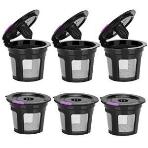 reusable k cups for keurig, reusable k cup coffee filter refillable single k cup for keurig 2.0 1.0 bpa free-6 packs