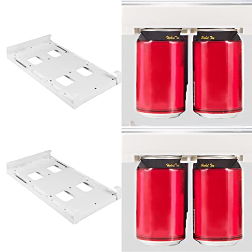 2PCS Stacking Can Dispenser for Fridge Hanging Soda Organizer for Refrigerator Adjustable Can Dispenser for Pantry, Freezer, Kitchen, Beverage Holder