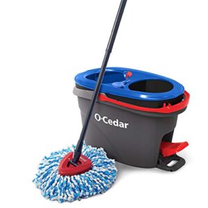 o-cedar easywring rinseclean microfiber spin mop & bucket floor cleaning system, grey