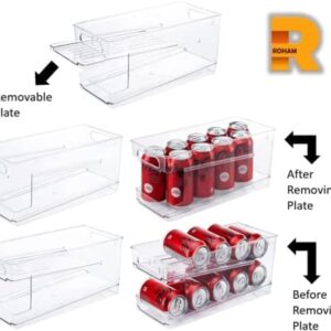 ROHAM Refrigerator Organizer Bins Pop Soda Can Dispenser Beverage Holder (12 Oz, 6 inch Wide)