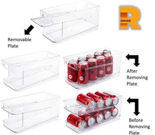 ROHAM Refrigerator Organizer Bins Pop Soda Can Dispenser Beverage Holder (12 Oz, 6 inch Wide)