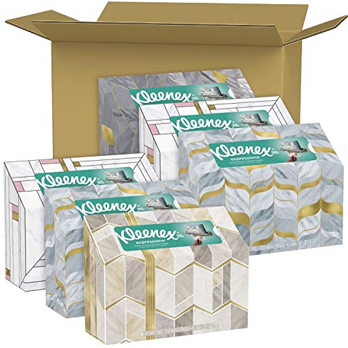 Kleenex Expressions Disposable Paper Hand Towels, Paper Hand Towels for Bathroom, 6 Boxes, 60 Hand Towels per Box (360 Total Tissues)