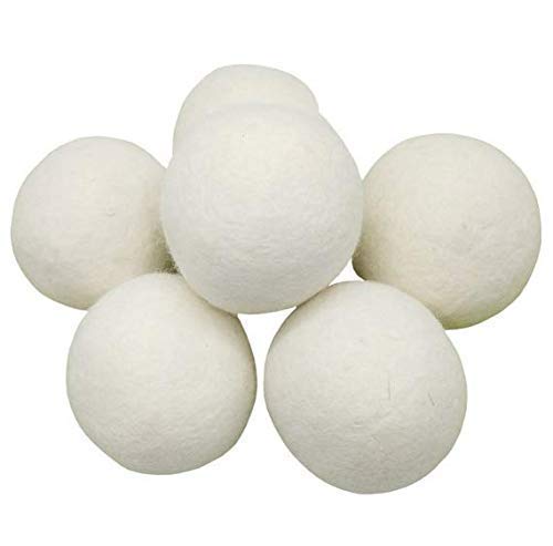 Wool Dryer Balls Organic XL 6-Pack by Ecoigy, Reusable Natural Fabric Softener for Laundry, Dryer Sheets Alternative, New Zealand Wool, Speed Up Dry Time, Cut Energy Costs