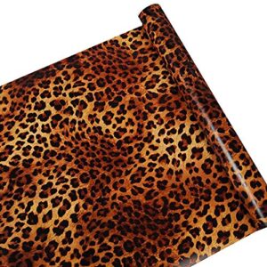 simplelife4u sexy leopard print self-adhesive shelf drawer liner moisture proof pvc mat 45x300cm