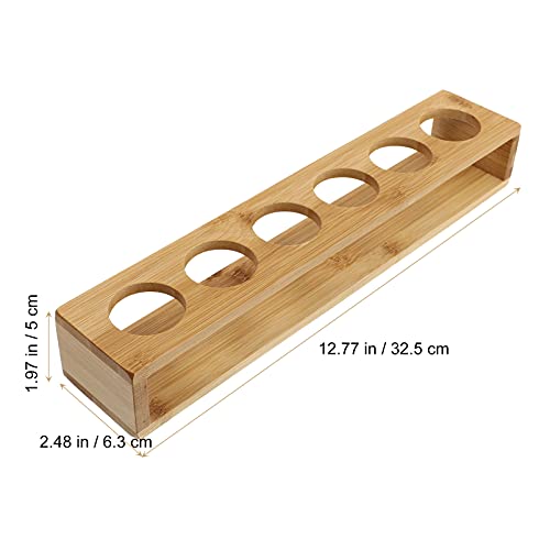 Cabilock Wine Cup Server Dish Wood Beer Flight Tray Bamboo Wine Glass Holder Modern Wooden Wine Rack Wine Cup Display Rack 6 Holes Wine Cup Server Dish Wood Paddle Serving Tray