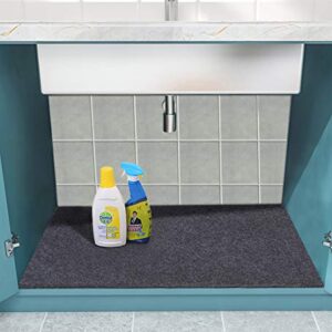 Sensko Under Sink Mat, Kitchen Cabinet Mat, Absorbent/Waterproof，Sink Drip Protector Tray ，Contains Liquids — Protects Cabinets，Washable(24" x 48")