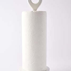 Mud Pie Wooden Paper Towel Holder, White, 16 1/2" x 6" Dia