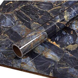 Self Adhesive Sapphire Look Marble Gloss Film Contact Paper Shelf Liner Drawer Cabinet Sticker 15.6inch by 78inch