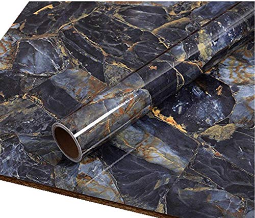 Self Adhesive Sapphire Look Marble Gloss Film Contact Paper Shelf Liner Drawer Cabinet Sticker 15.6inch by 78inch