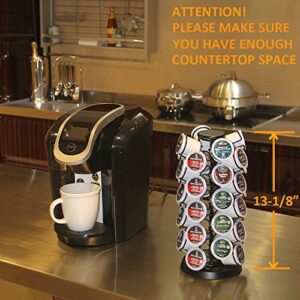 K Cup Holders,K Cup Holder, K Cups Holder,K Cup Carousel, Coffee Pods Holder Storage Organizer Stand,Comes All in One Piece,No Assembly Required,1 Count,Black (Capacity of 40 Pods, Black)