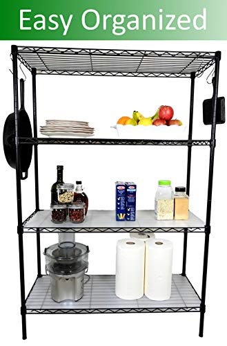 ACHub 14 x 36 Wire Shelf Liners, Set of 4 & Bonus S-Shaped Hooks, Waterproof, Heavy Duty, Translucent Plastic Liners for Wired Rack Shelving