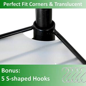 ACHub 14 x 36 Wire Shelf Liners, Set of 4 & Bonus S-Shaped Hooks, Waterproof, Heavy Duty, Translucent Plastic Liners for Wired Rack Shelving