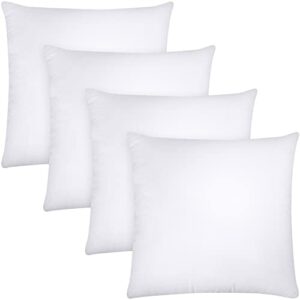 Utopia Bedding Throw Pillow Inserts (Set of 4, White), 18 x 18 Inches Pillow Inserts for Sofa, Bed and Couch Decorative Stuffer Pillows