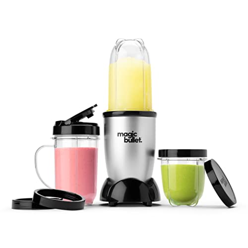 Magic Bullet Blender, Small, Silver, 11 Piece Set