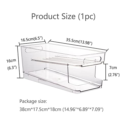 HOISUEN Soda Can Organizer for Refrigerator & Pantry, 2-tier Auto-Rolling Down Stackable Soda Can Dispenser for Storage SN001