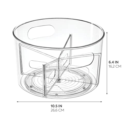 iDesign Linus BPA-Free Plastic Turntable Organizer with Removable Dividers, Spinner