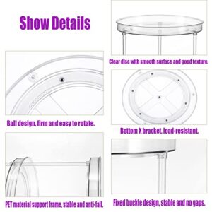 3 Tier Lazy Susan Organizer, Raised Edge Swivel Organizer for Spices, Condiments, Round Clear Turntable Organizer for Cabinets, Countertops, Bathroom, Refrigerator, Dining Room Organizer,9.5 Inches