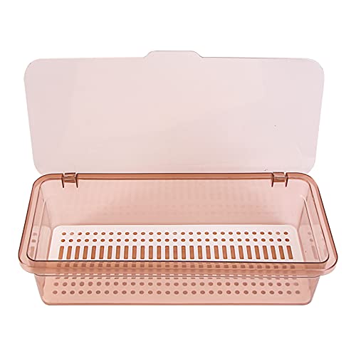 ifundom Flatware Tray Kitchen Drawer Organizer With Lid And Drainer- Kitchen Cutlery Tray and Utensil Storage Container with Cover- Dust- Proof Dinnerware Holder