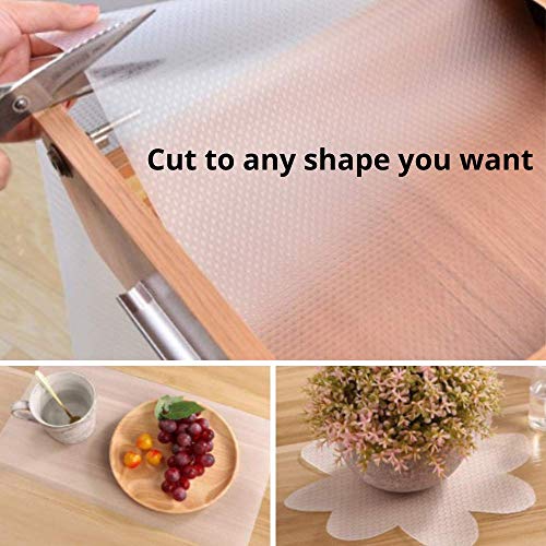 Non-Slip Transparent Waterproof, Oil-Proof Washable Refrigerator Mat/Pad/Liners for Shelves, Cabinet, Desks, Non-Adhesive, Anti-Slip Drawer Liner. Approx. 9’10” x 5.7” or (300cm x 45cm)