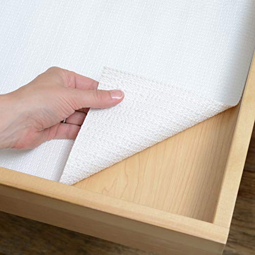 Con-Tact Brand Grip Prints Durable Non-Adhesive Non-Slip Shelf and Drawer Liner, 18" x 8', White