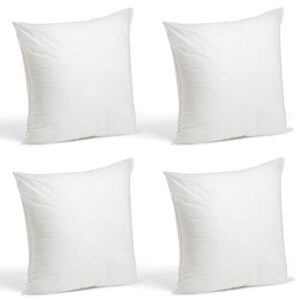 foamily throw pillows insert set of 4 – 18 x 18 insert for decorative pillow covers – made in usa – bed and couch sham filler