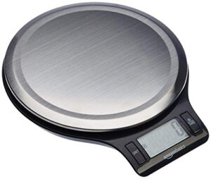 amazon basics stainless steel digital kitchen scale with lcd display, batteries included