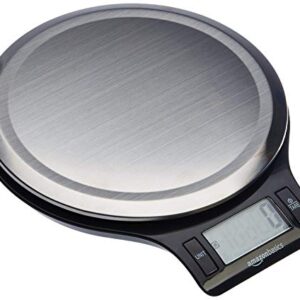 Amazon Basics Stainless Steel Digital Kitchen Scale with LCD Display, Batteries Included