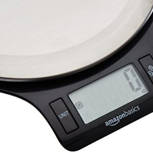 Amazon Basics Stainless Steel Digital Kitchen Scale with LCD Display, Batteries Included