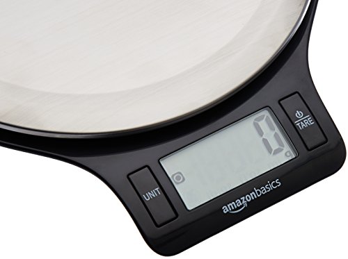 Amazon Basics Stainless Steel Digital Kitchen Scale with LCD Display, Batteries Included