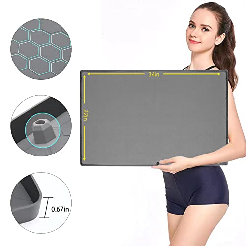 Under Sink Mats for Kitchen Waterproof 34"x 22", Under Kitchen Sink Mat Drip Tray Protector Liner Flexible Silicone with Drain Hole for Kitchen Bathroom Cabinet Gray