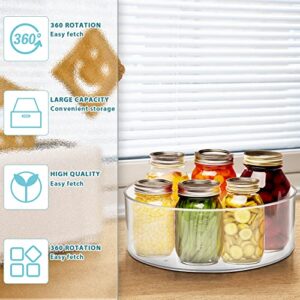 Lazy Susan Oragnizer,2 Pack Turntable Organizer,Fridge Organization,Non-Skid Spice Rack Organizer, Fruit Container, 360 Rotating Storage Container for Home Kitchen,Countertop,Cabinet,Fridge