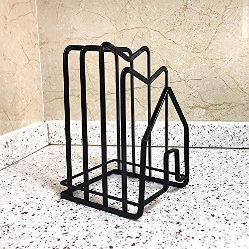 Cutting Board Rack Lid and Chopping Board Block Shelf Organizer Multilayer Stand Holder Kitchen Countertop Pot Pan Store Rack Color Black