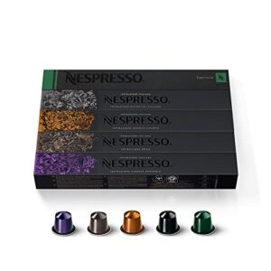 nespresso capsules originalline, ispirazione variety pack, medium & dark roast espresso coffee, 10 count (pack of 5), brews 1.35 ounce (originalline only)