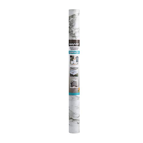 Duck Brand Peel & Stick Adhesive Laminate - White Marble, 20 in. x 15 ft.