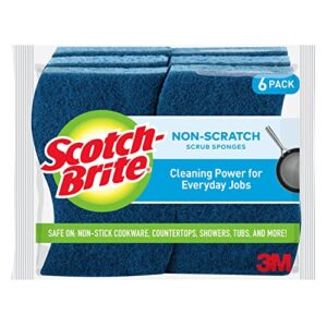 Scotch-Brite Non-Scratch Scrub Sponges, For Washing Dishes and Cleaning Kitchen, 6 Scrub Sponges