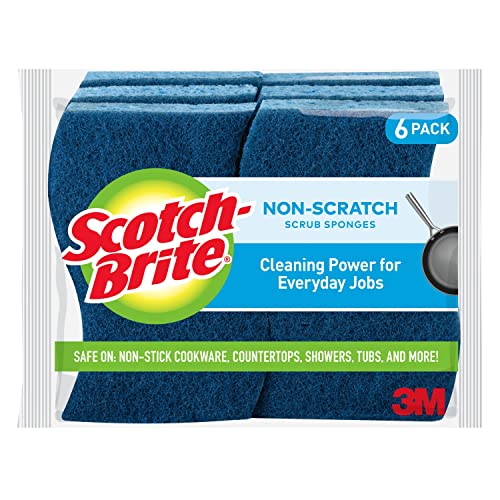 Scotch-Brite Non-Scratch Scrub Sponges, For Washing Dishes and Cleaning Kitchen, 6 Scrub Sponges