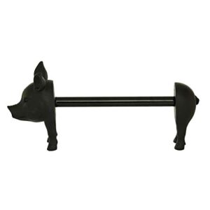 Deco 79 Farmhouse Polystone Animal Print Paper Towel Holder, 5" x 16" x 8", Black