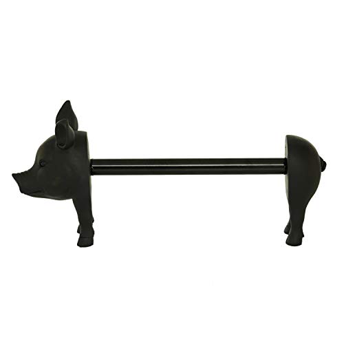 Deco 79 Farmhouse Polystone Animal Print Paper Towel Holder, 5" x 16" x 8", Black